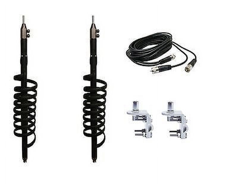 DUAL BLACK VIPER CB,HAM RADIO ANTENNAS, 18FT DUAL COAX, BRACKETS ...