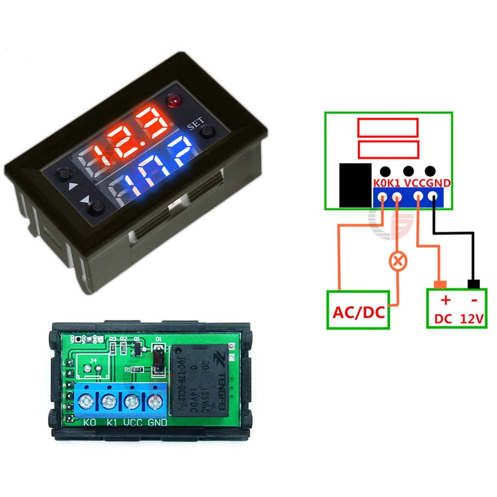 DUAL DISPLAY TIME DELAY RELAY - RELAY TIME DELAY 0-999HRS 1P1T DIGITAL ...