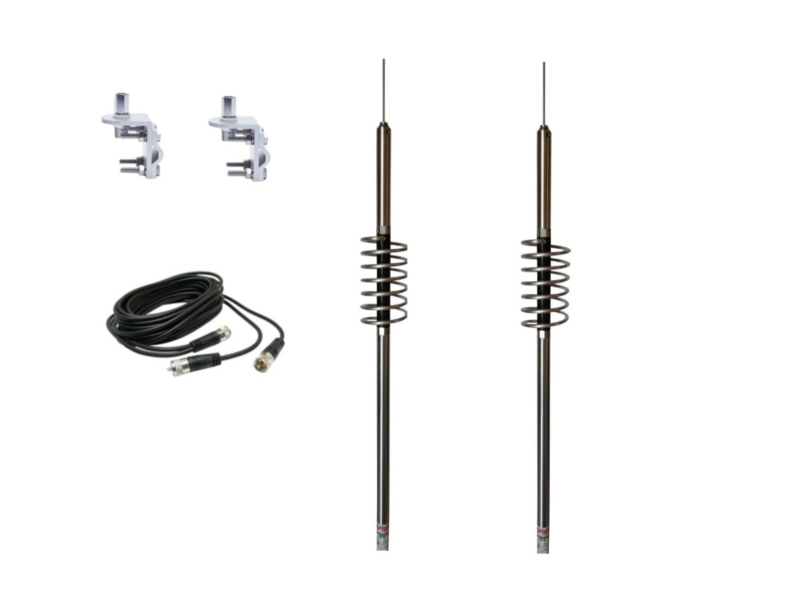 DUAL PREDATOR 10K K-1-17 CB, HAM ANTENNA 12FT DUAL COAX, 2 RV1 BRACKETS ...