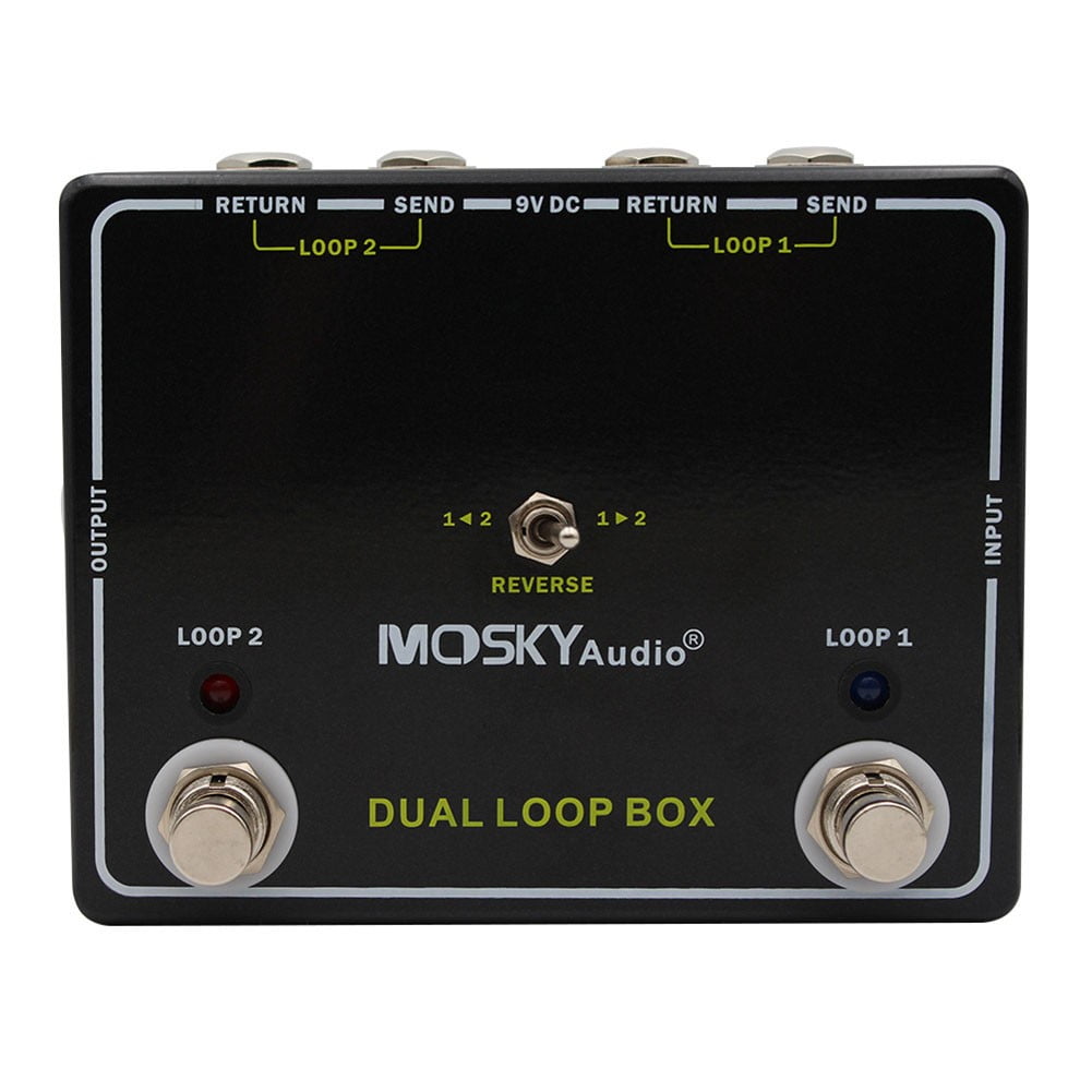 DUAL Reverse LOOP Box Versatile Functionality Guitar Effects Loop Tuner Output Current Supply ...