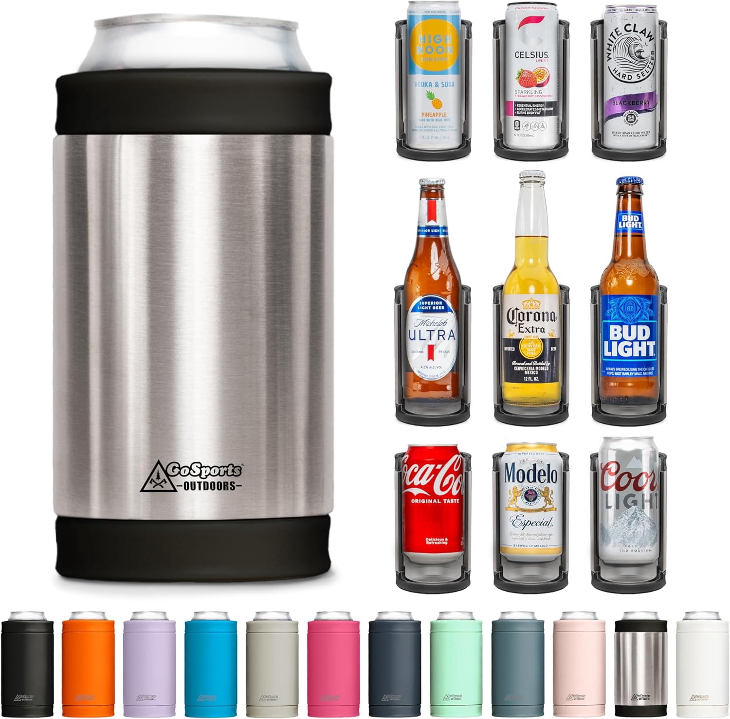 DUALIE 3 in 1 Insulated Can Cooler - 15+ Colors - Universal Size for 12 ...