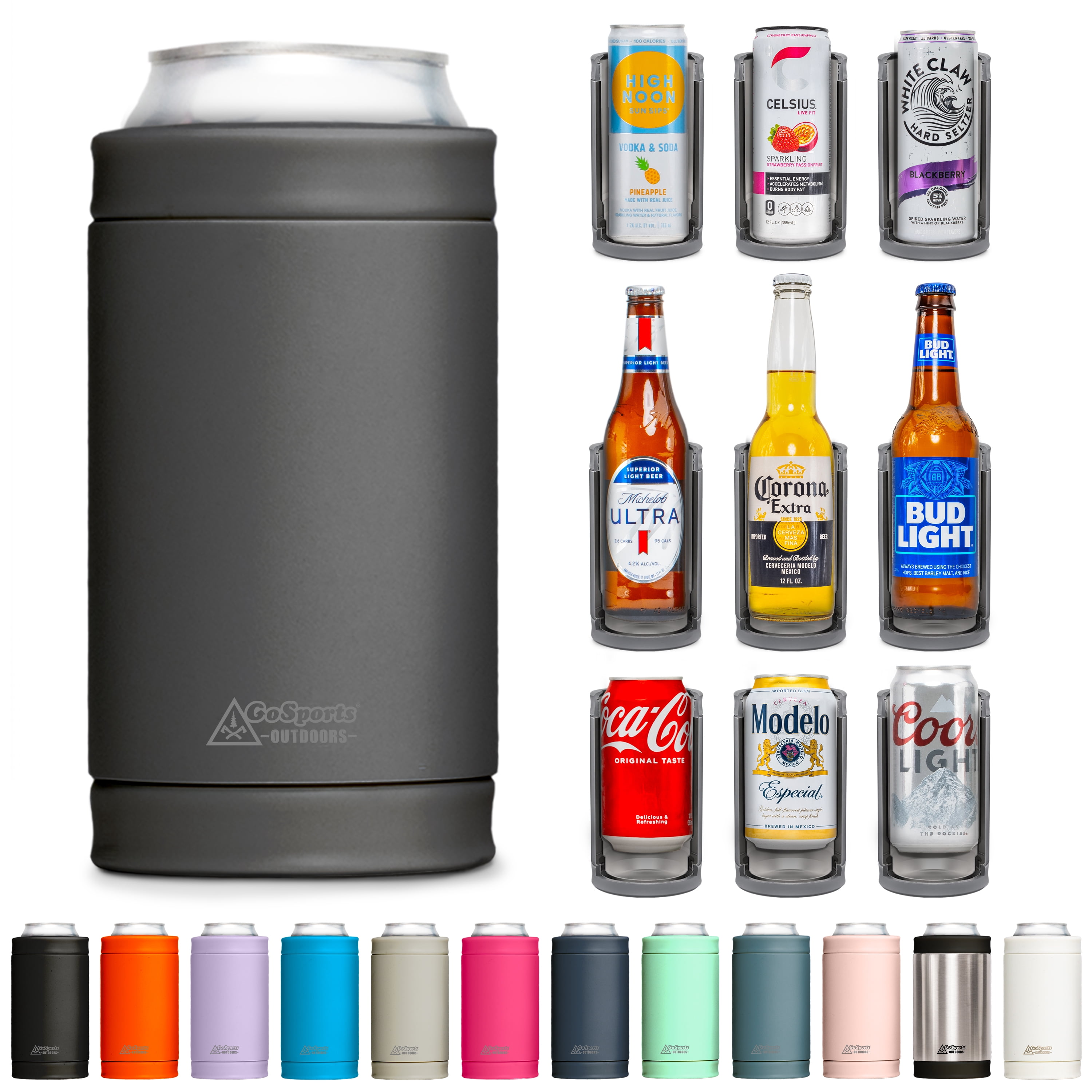 DUALIE 3 in 1 Insulated Can Cooler - Universal Size for 12 oz Cans ...