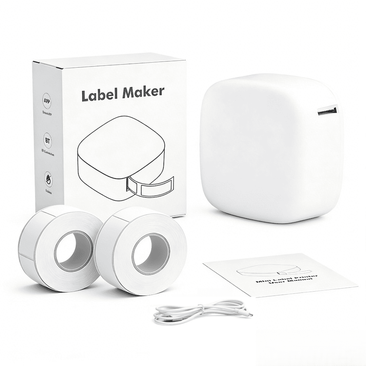 DUANJY Label Maker Combo Pack, Wireless Portable Label Printer with 5 ...