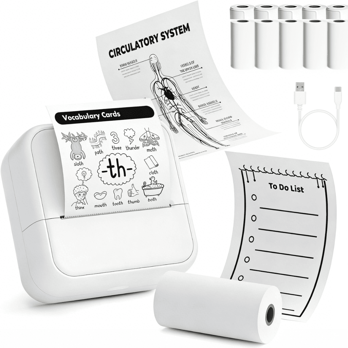 DUANJY Portable Bluetooth Label Makers, 2 inches Barcode Label Printer ...