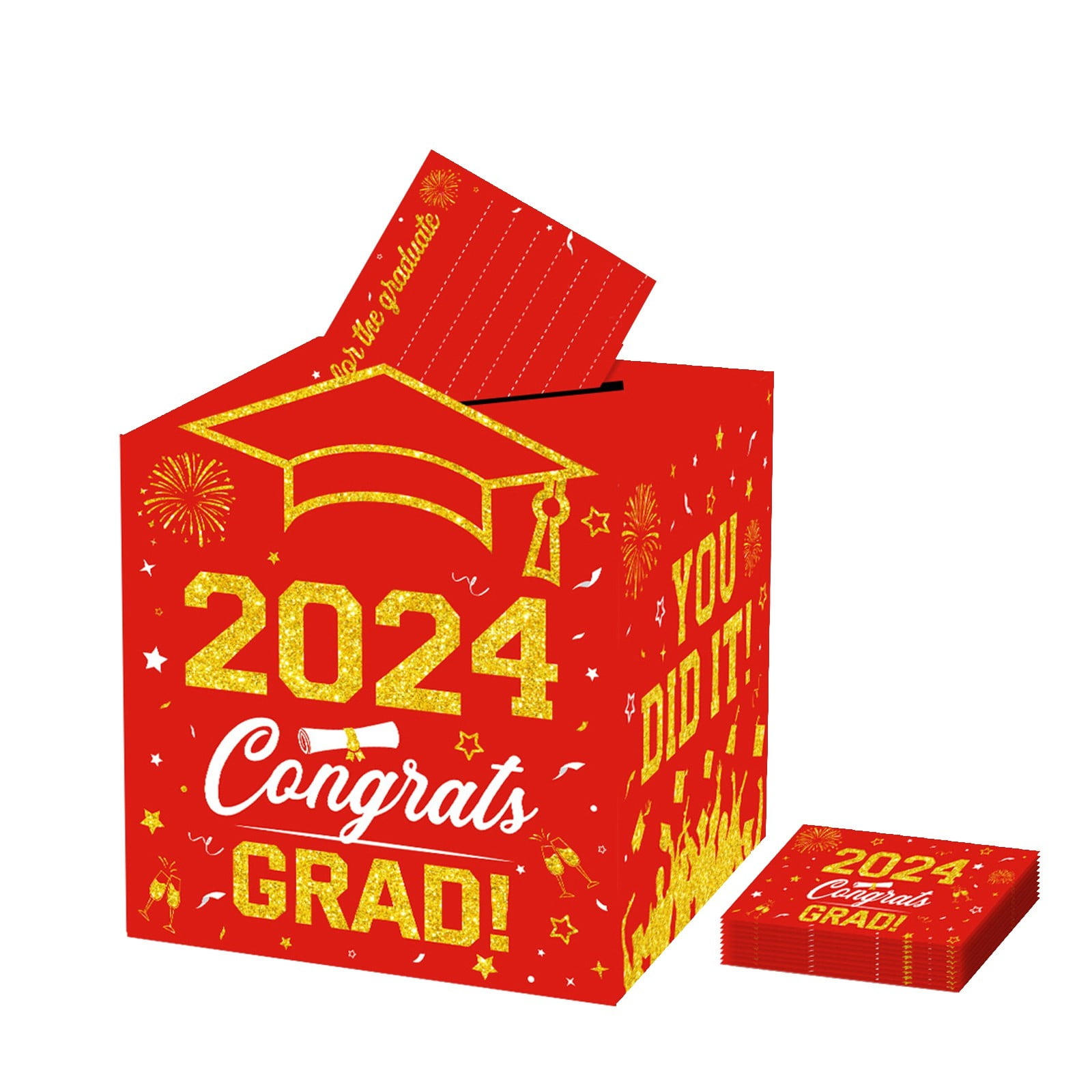 DUAONETS Foldable Cardboard Graduation Card Box with 30 Cards for ... DUAONETS Foldable Cardboard Graduation Card Box with 30 Cards for ...