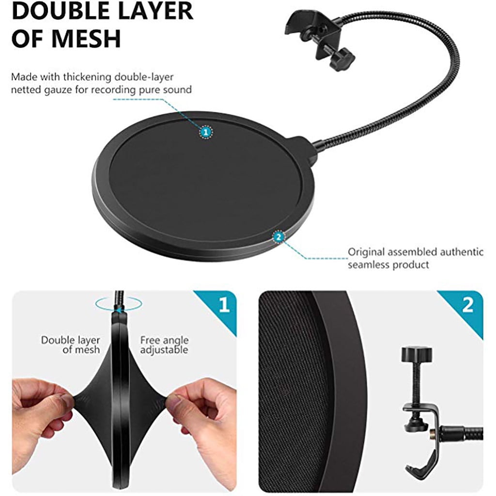 DUAONETS Microphone screen cover microphone stand with screen Funny and ...