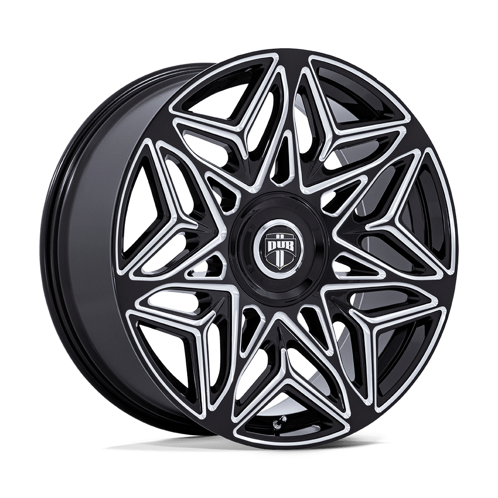 24x10 DUB DC274 Anomaly Gloss Black Milled Wheel 5x115/5x120 (15mm ...