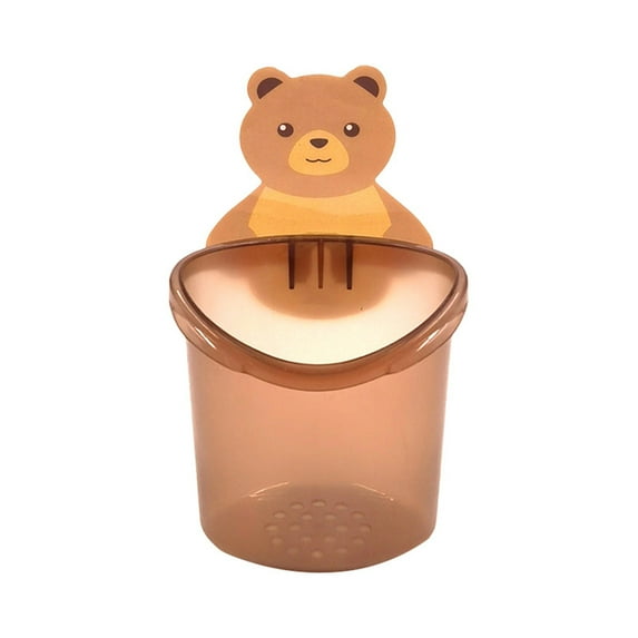 DUBF Creative Bear Toothbrush Cup Bathroom Storage Rack, No Drilling ...