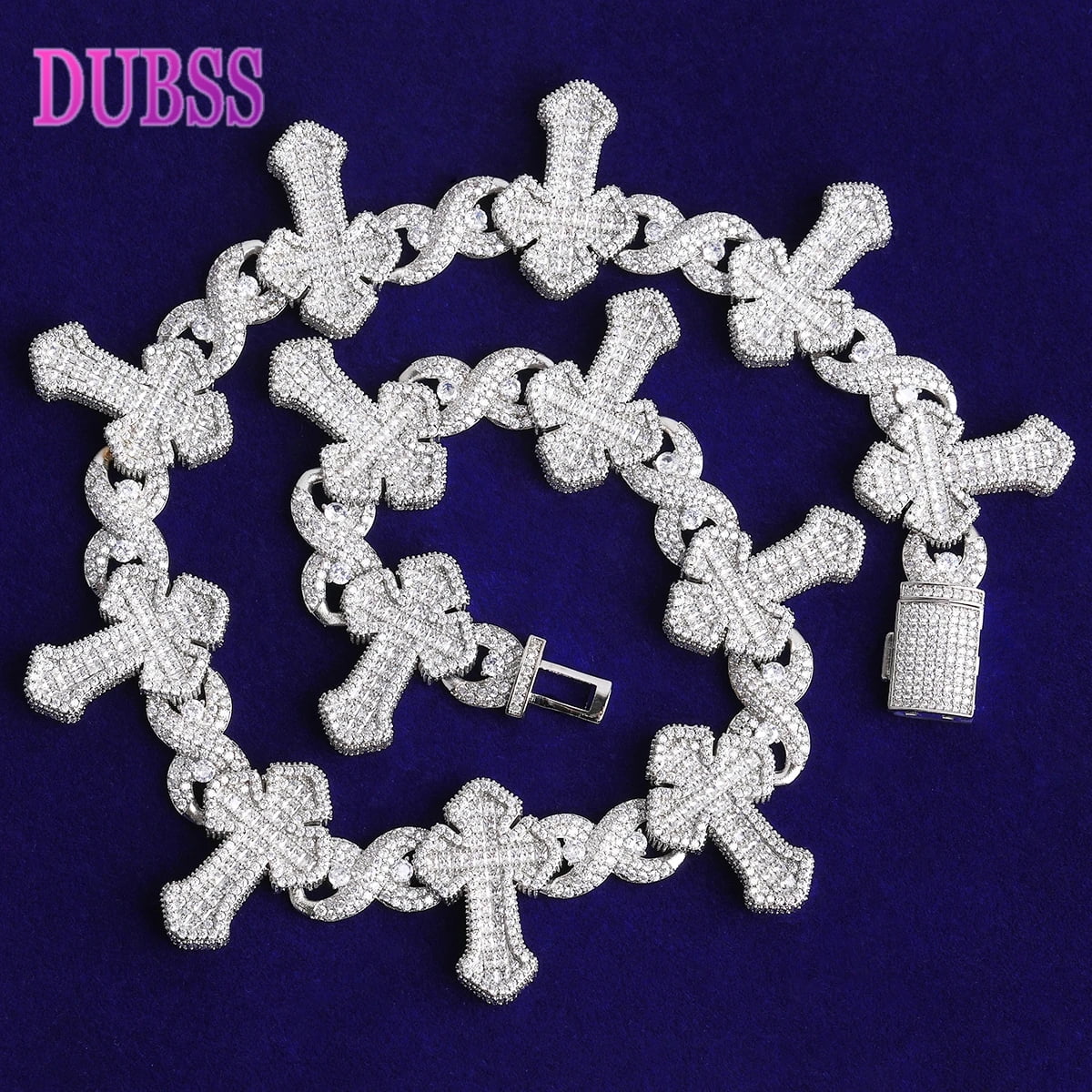 DUBSS Iced Out Cross Infinity Chain for Men Necklace Choker 5A Cubic ...
