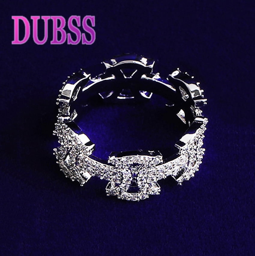 DUBSS Iced Out Templar Ring for Men Real Gold Plated Cubic Zirconia Hip ...