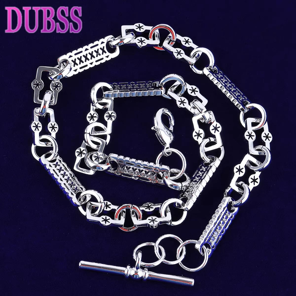 DUBSS Star Bar T Bar Clasp Link Chain for Women Necklace Choker Real ...