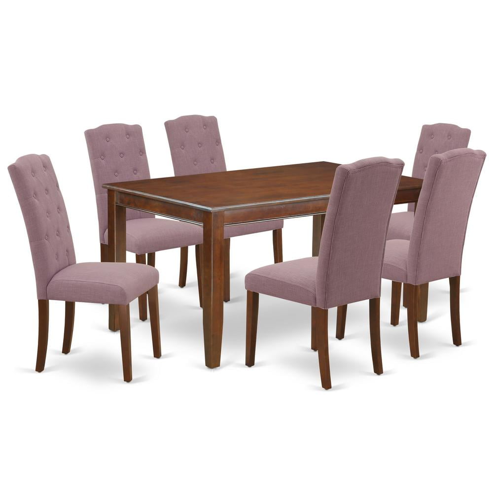 DUCE7-MAH-10 7Pc Dinette Set Includes a Rectangular Kitchen Table and ...