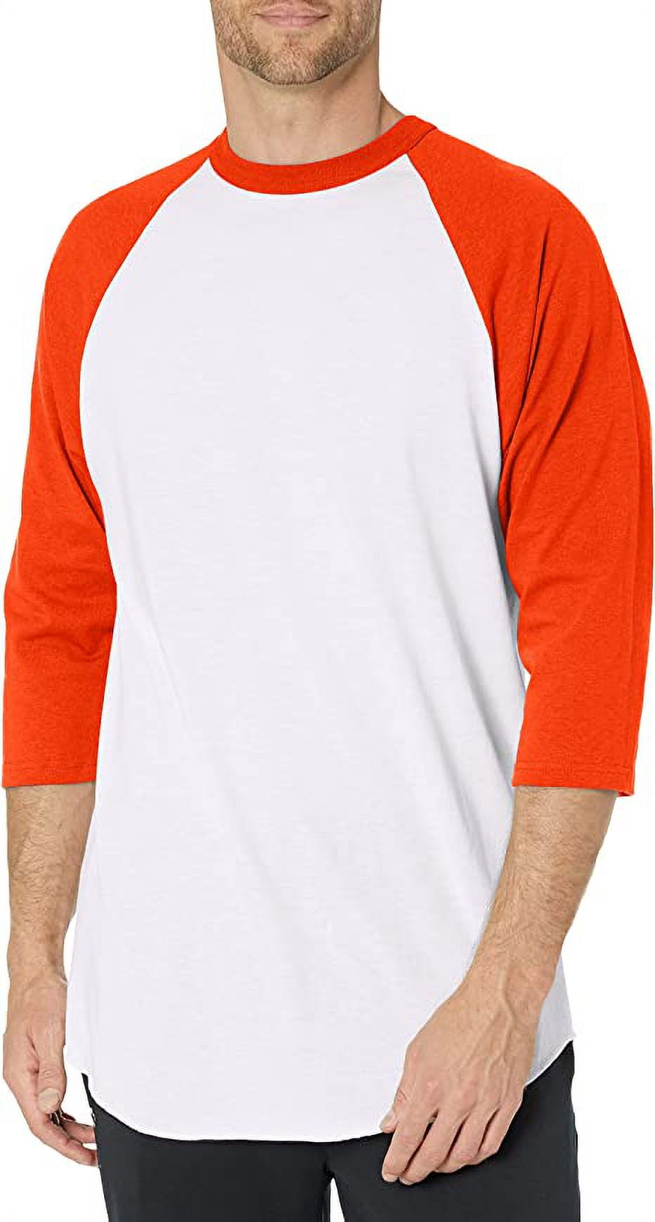DUCHINNI MJ Soffe Men's 3/4 Sleeve Baseball Jersey, Small, Orange ...
