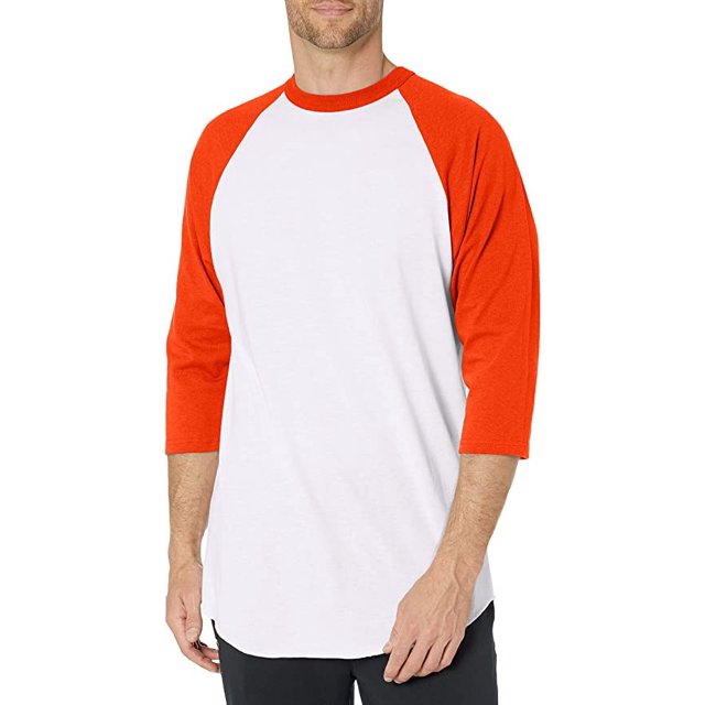 DUCHINNI MJ Soffe Men's 3/4 Sleeve Baseball Jersey, Small, Orange ...