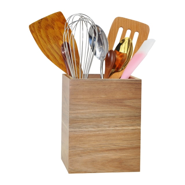DUCIHBA Wooden Kitchen Utensil Holder - Organizer Crock for Cooking ...