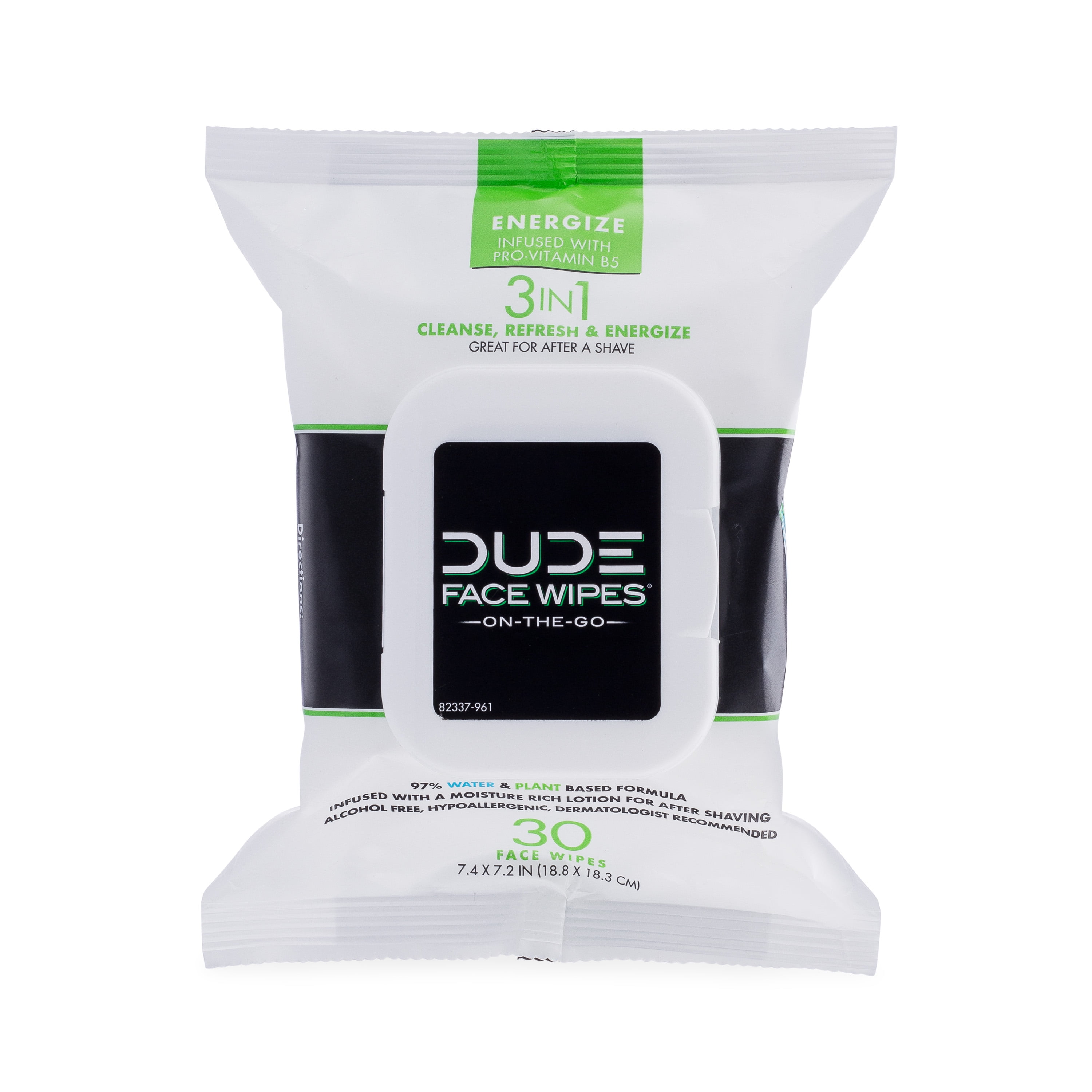 DUDE Face and Body Wipes, Cleanse Energize Moisturize, 30 Count ...
