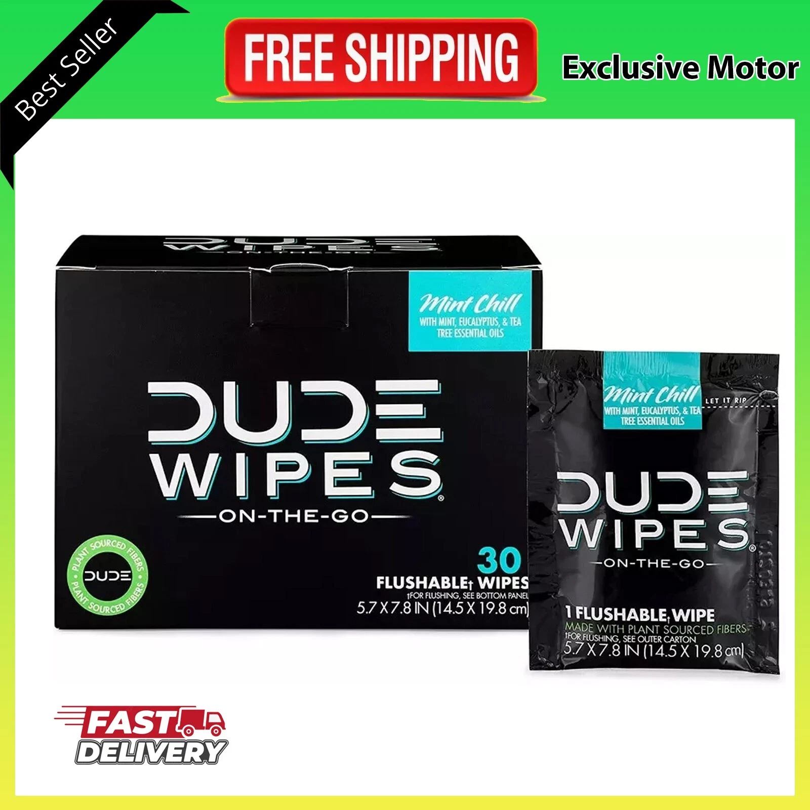 DUDE Wipes On-The-Go Flushable Wet Wipes 30 Wipes - Walmart.com