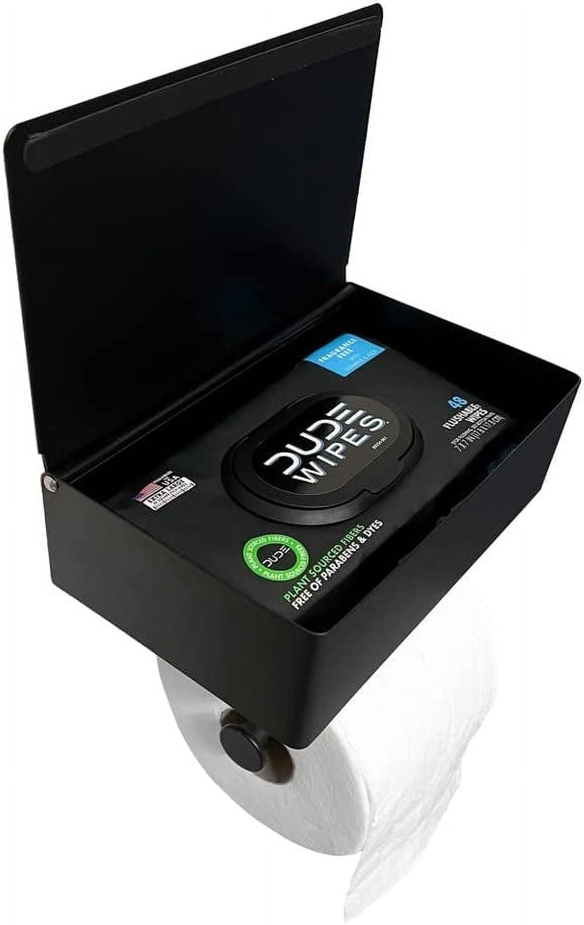 DUDE Wipes, Toilet Paper Holder with Shelf, Flushable Wipes Dispenser ...