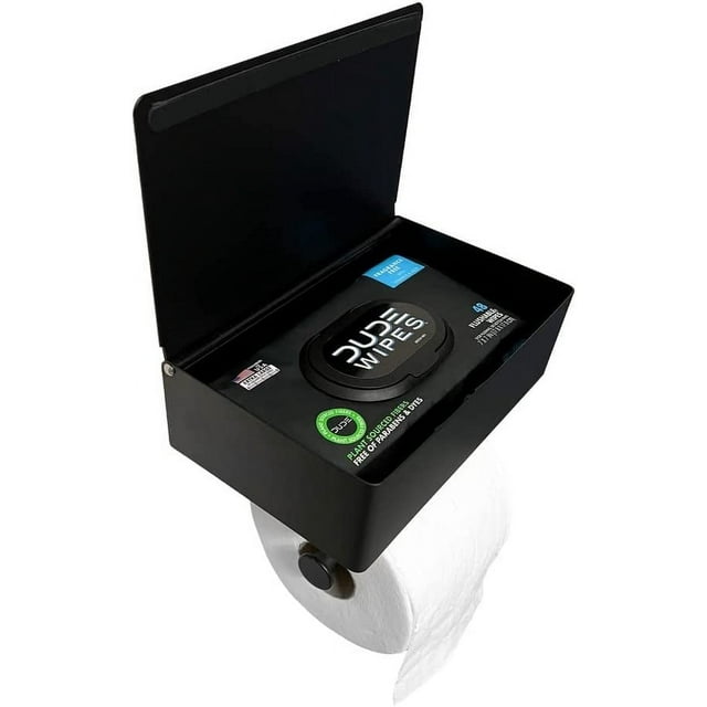 DUDE Wipes Stash Box - Flushable Wipes Dispenser - Toilet Paper and ...