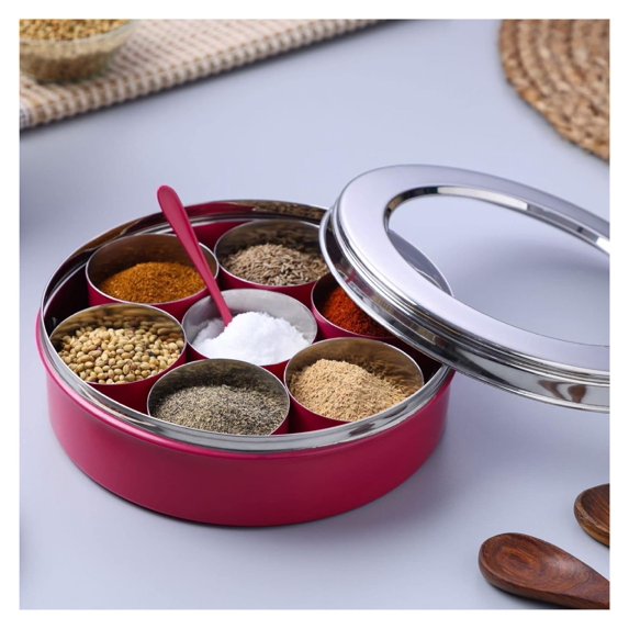 DUDKI Homes Stainless Steel Masala Box, Spice Box, Masala Dabba with ...