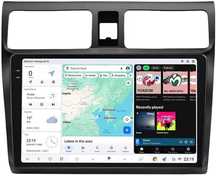 DUDUAUTO 12+512GB 2K 10.36" QLED Radio for Suzuki Swift 2003-2010 Stereo Android 13 2000x1200 ...