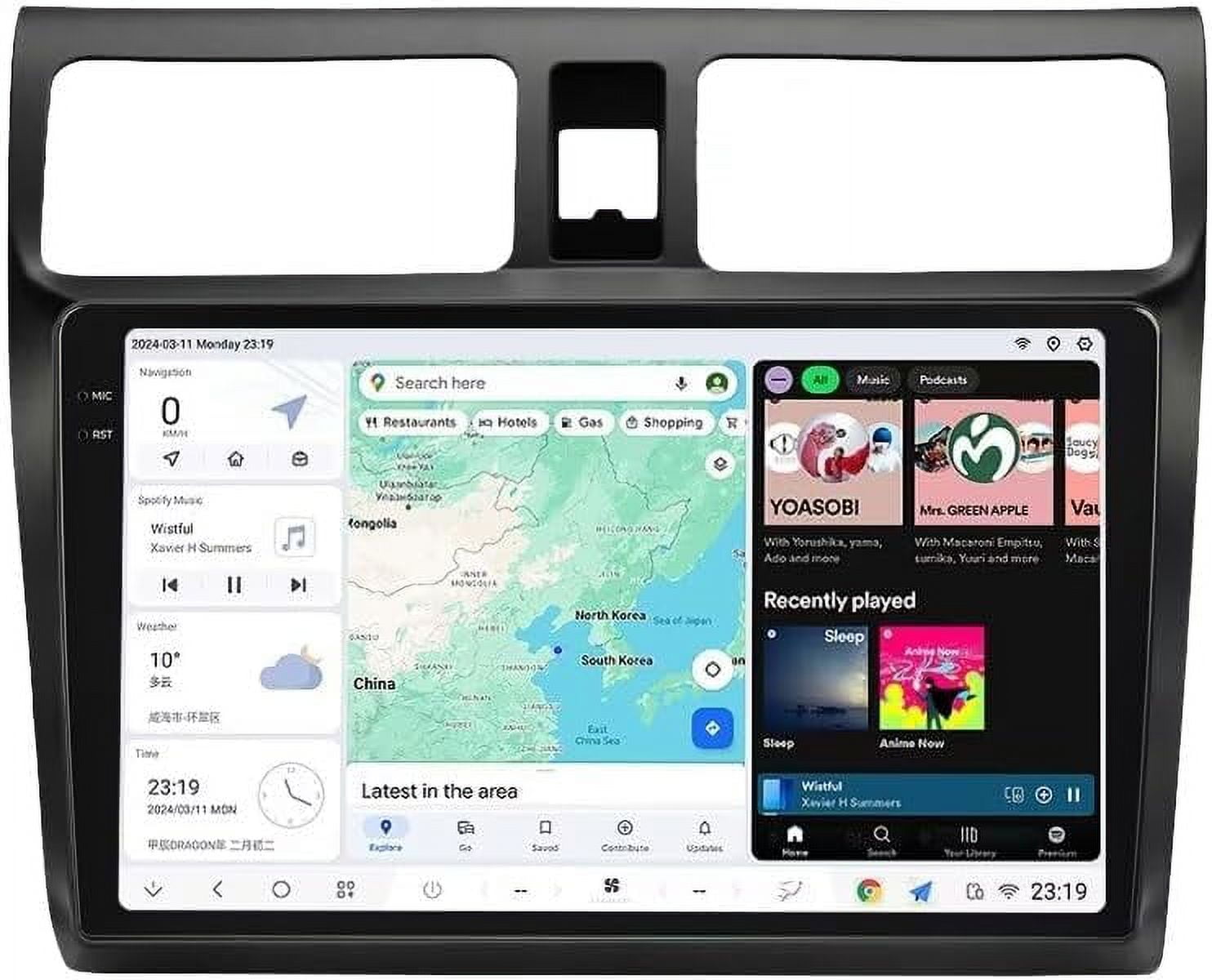 DUDUAUTO Android 13 8+128GB 10.36" QLED Radio Stereo for Suzuki Swift 2003-2010 Head Unit 2K ...