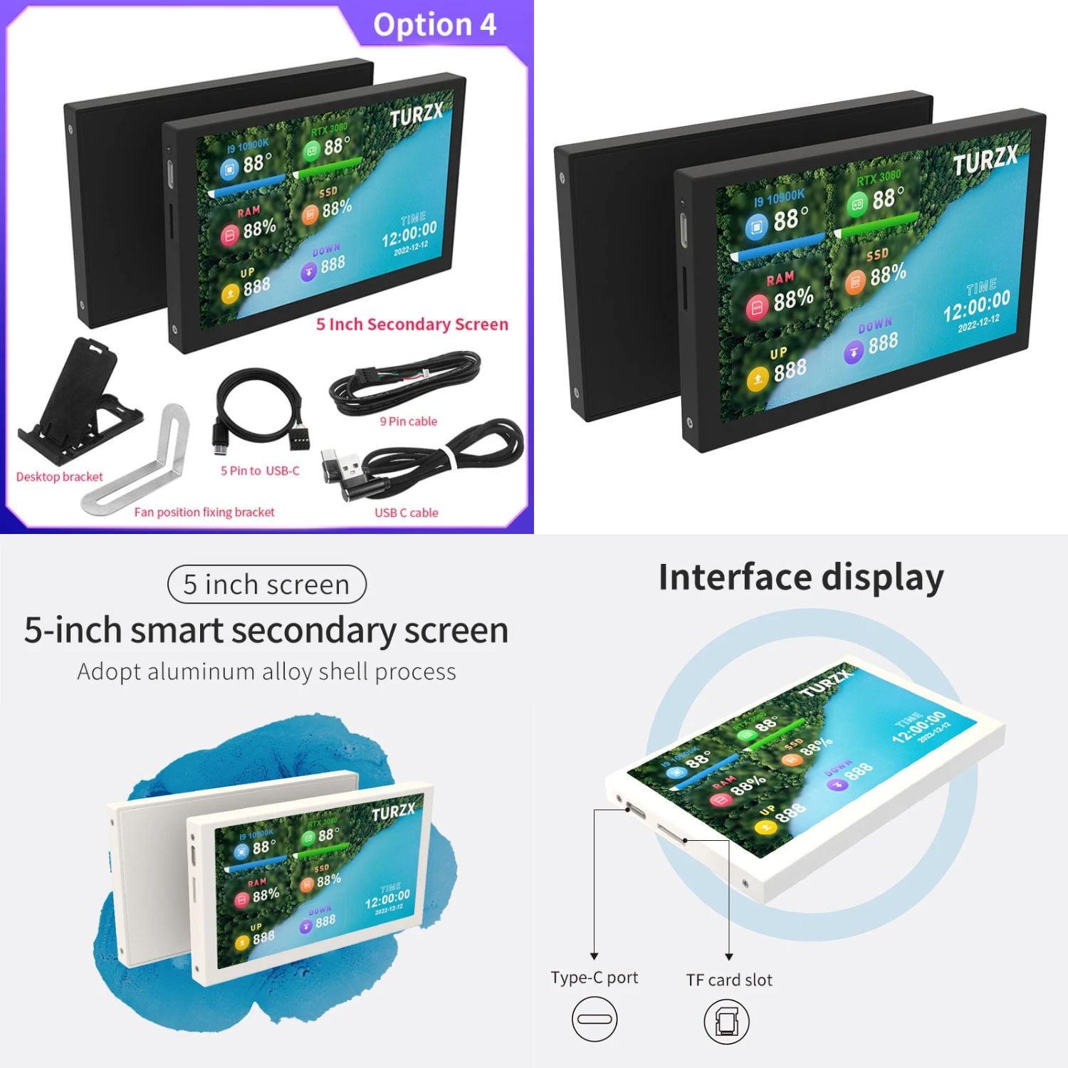 DUFDERIA 5 Inch IPS TYPE-C Secondary Screen IPS LCD Display for Mini ...