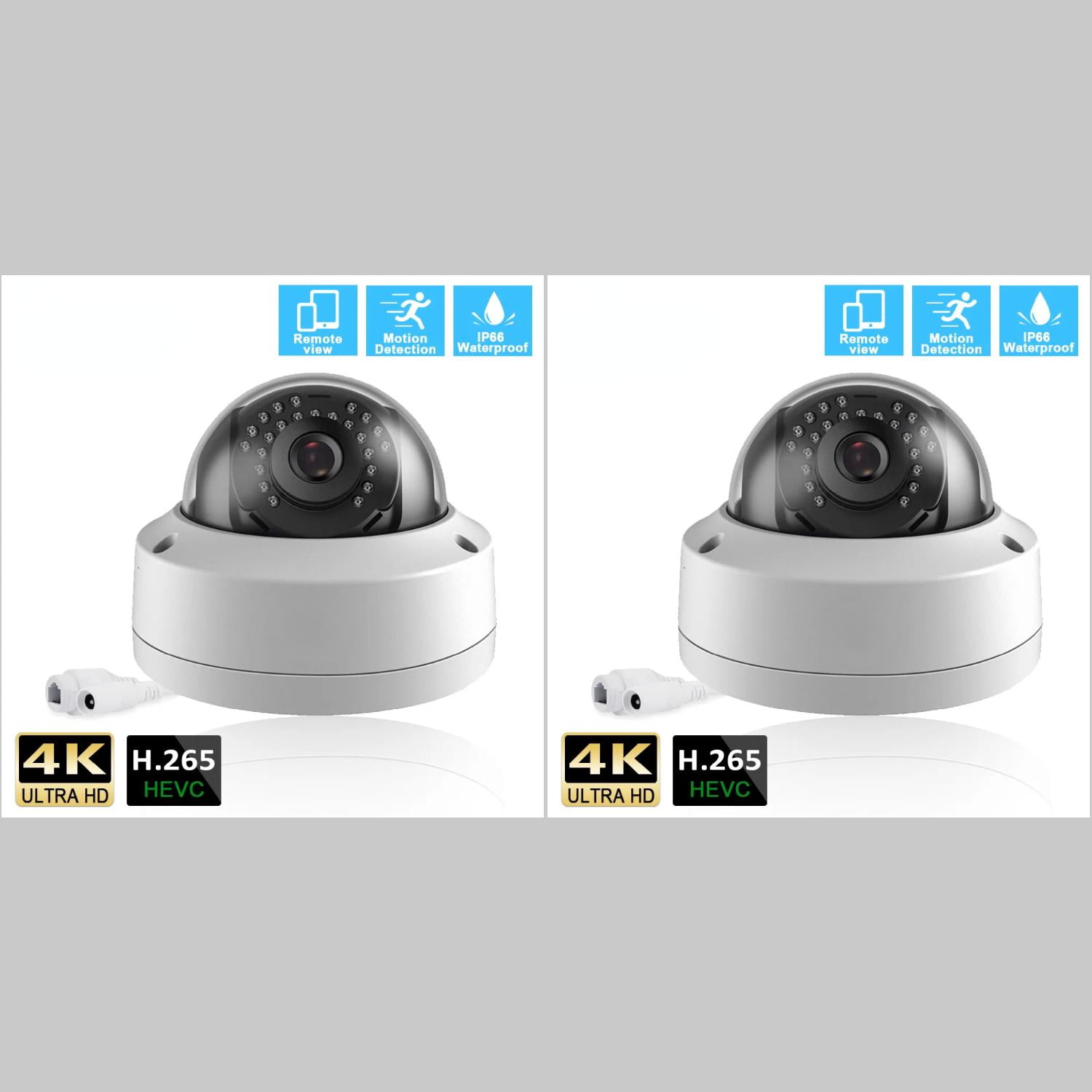 DUFDERIA 8MP Wired CCTV POE Dome Security Camera System Outdoor ...