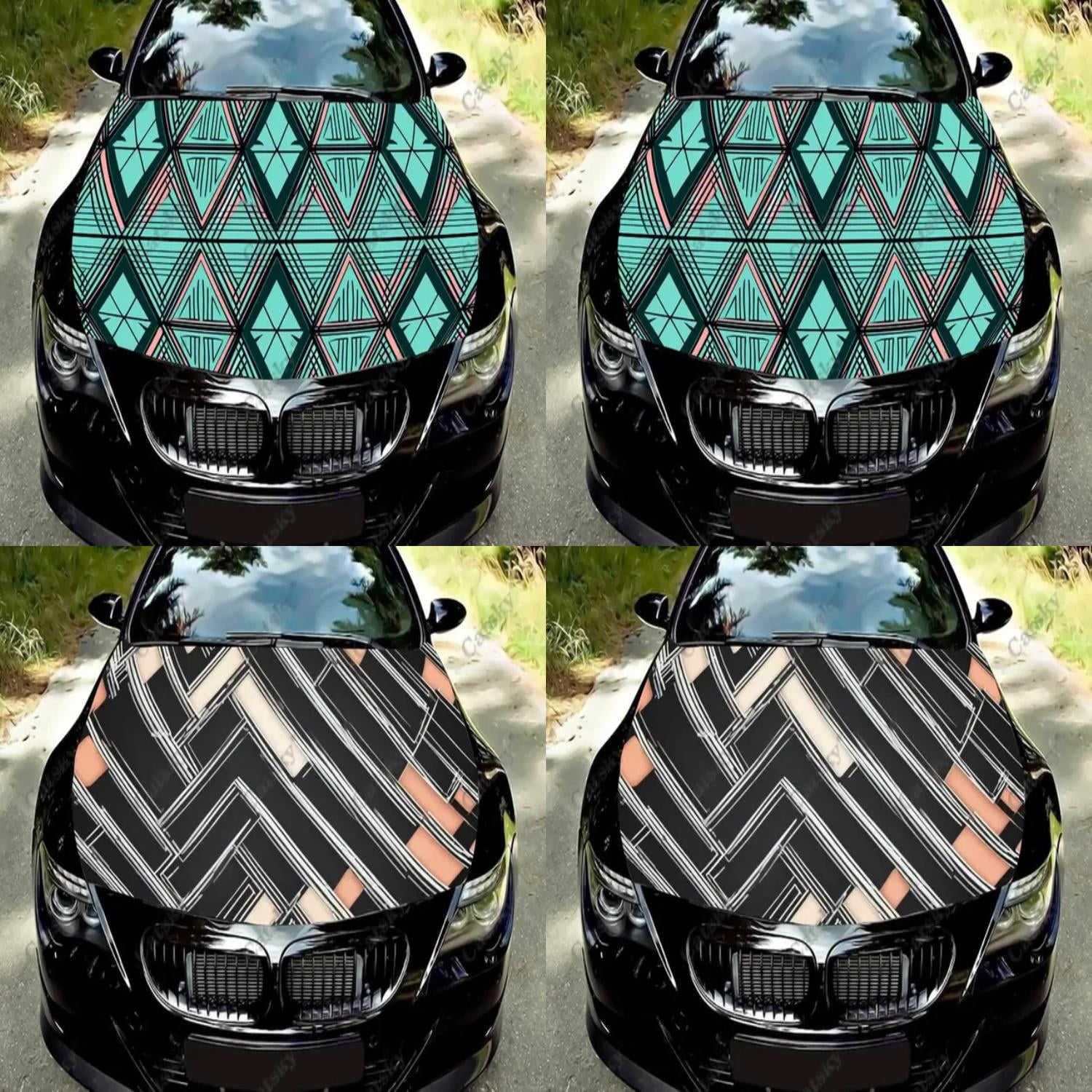 DUFDERIA Abstract Shapes Cool Design Car Hood Decal Vinyl Stickers Wrap ...