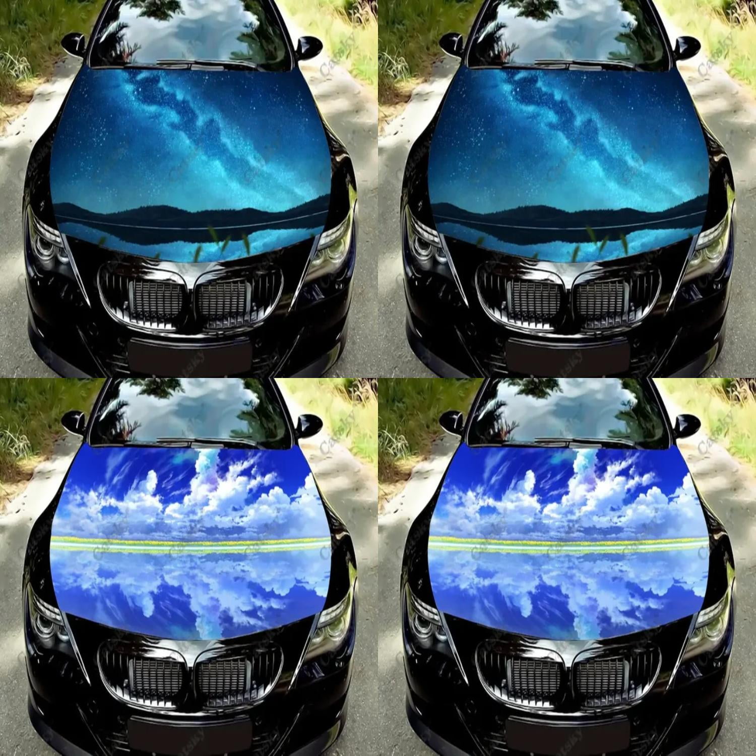 DUFDERIA Anime - Sky Car Hood Vinyl Stickers Wrap Vinyl Film Engine ...