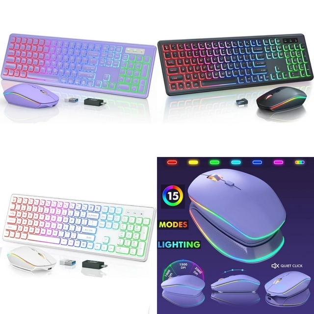 Dufderia Bow 2 4g Wireless Keyboard Mouse Combo Rgb Backlit Rechargeable Full Size Ergonomic