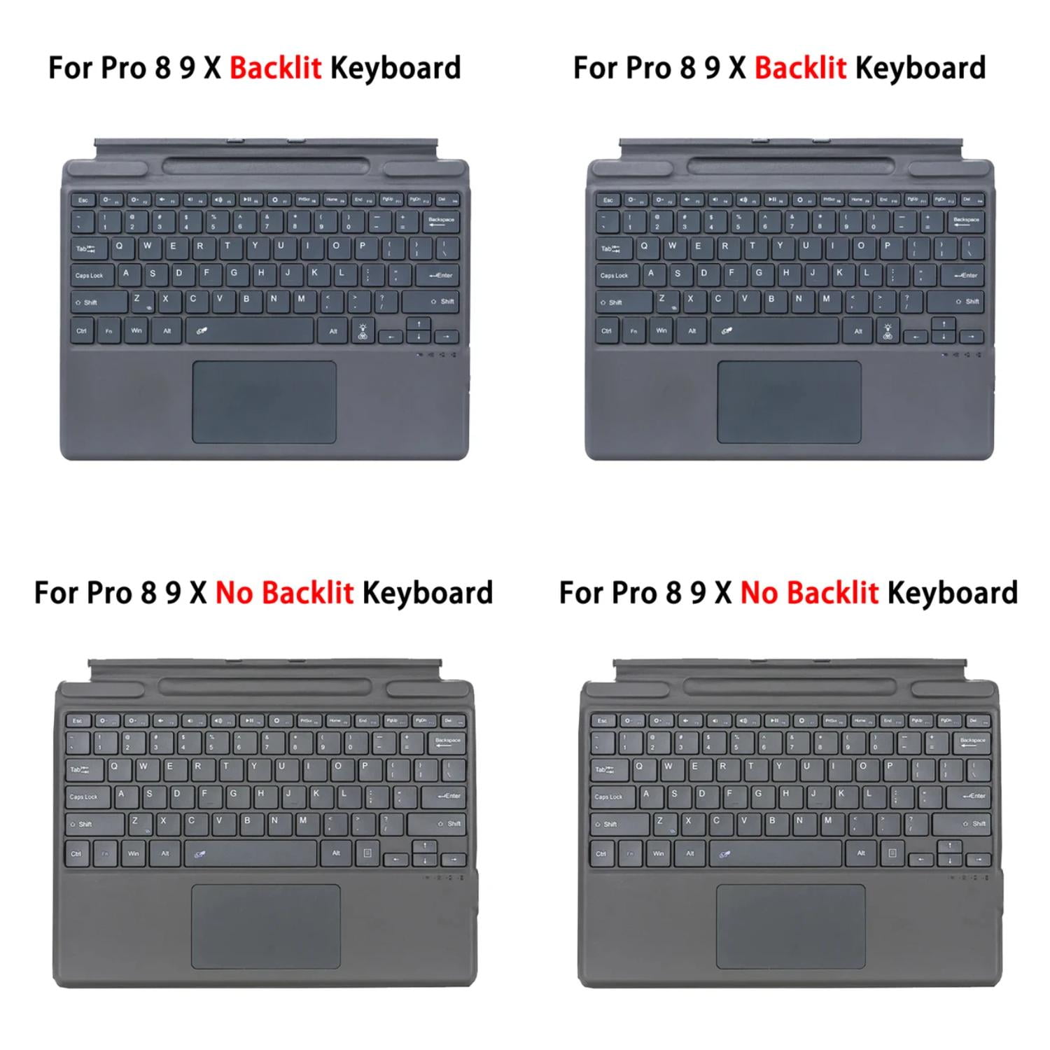 DUFDERIA Bluetooth Keyboard Backlight For Surface Pro 3 4 5 6 7 8 9 Pro ...