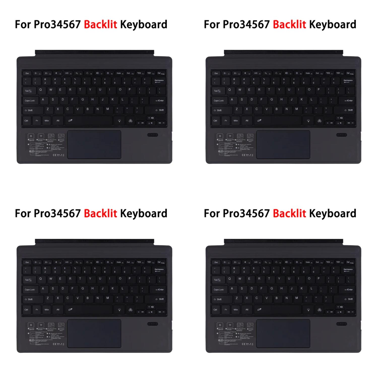DUFDERIA Bluetooth Keyboard Backlight For Surface Pro 3 4 5 6 7 8 9 Pro ...