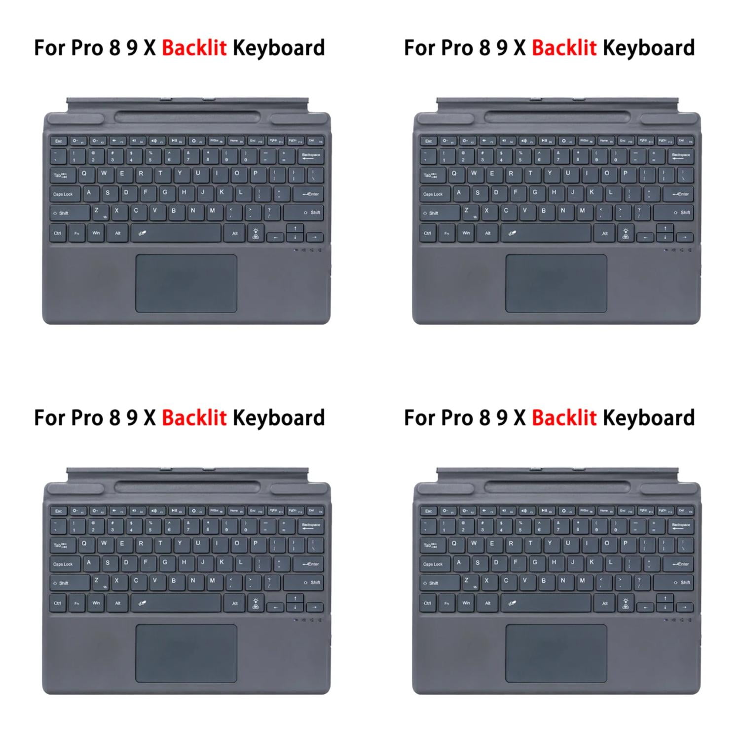 DUFDERIA Bluetooth Keyboard Backlight For Surface Pro 3 4 5 6 7 8 9 Pro ...