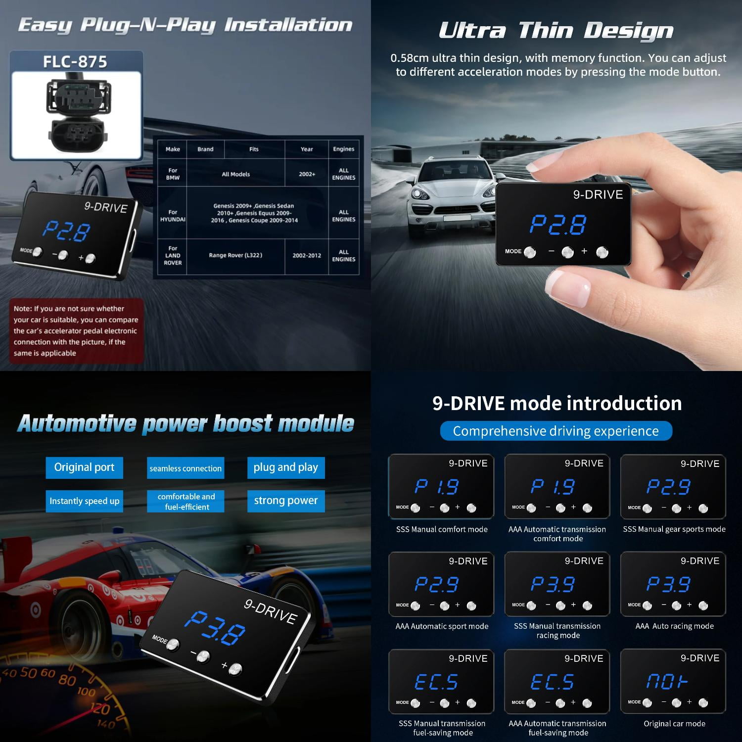 DUFDERIA Car Electronic Throttle Controller Racing Accelerator Potent ... DUFDERIA Car Electronic Throttle Controller Racing Accelerator Potent ...