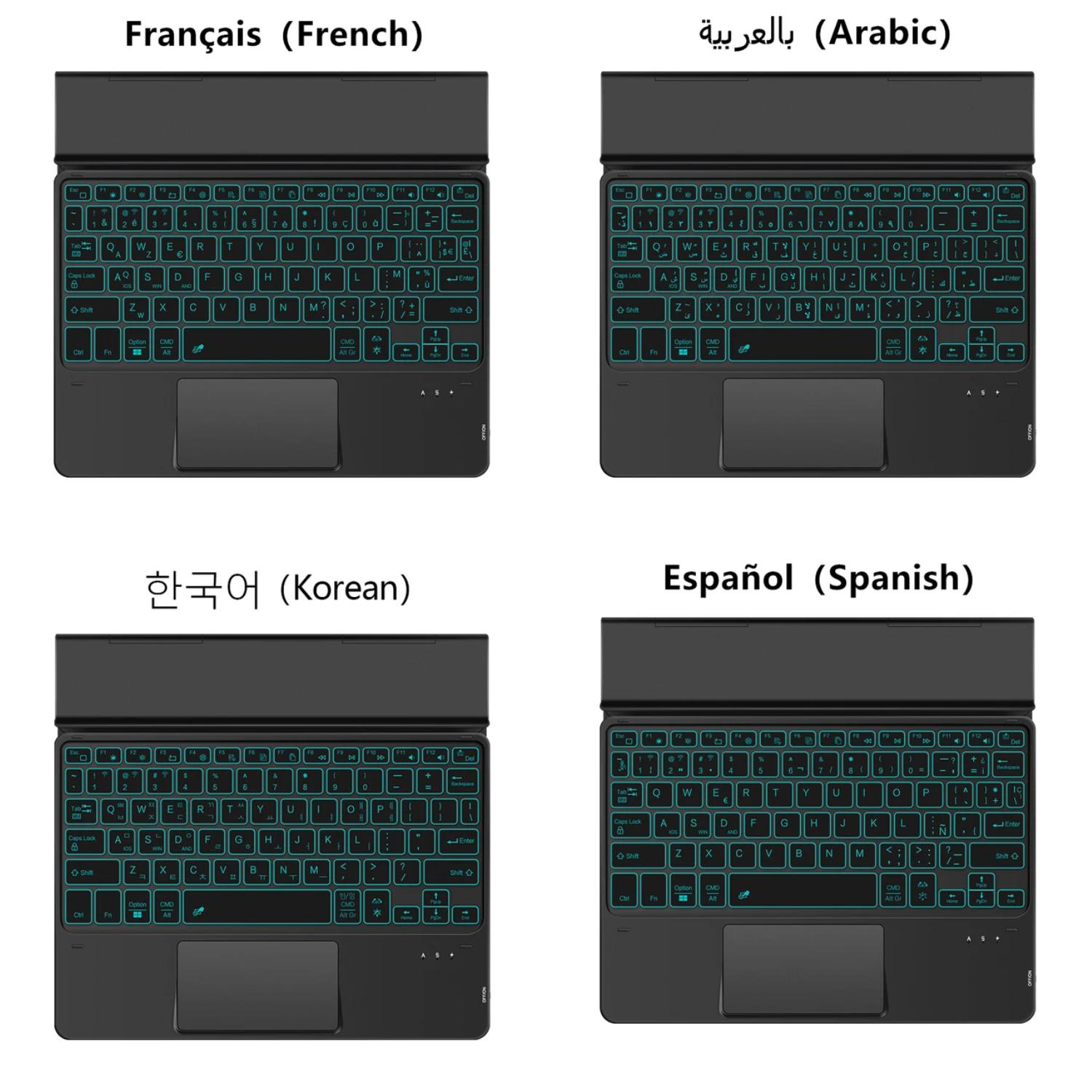 DUFDERIA Convenient and Illuminated Wireless Backlit Touchpad Keyboard ...