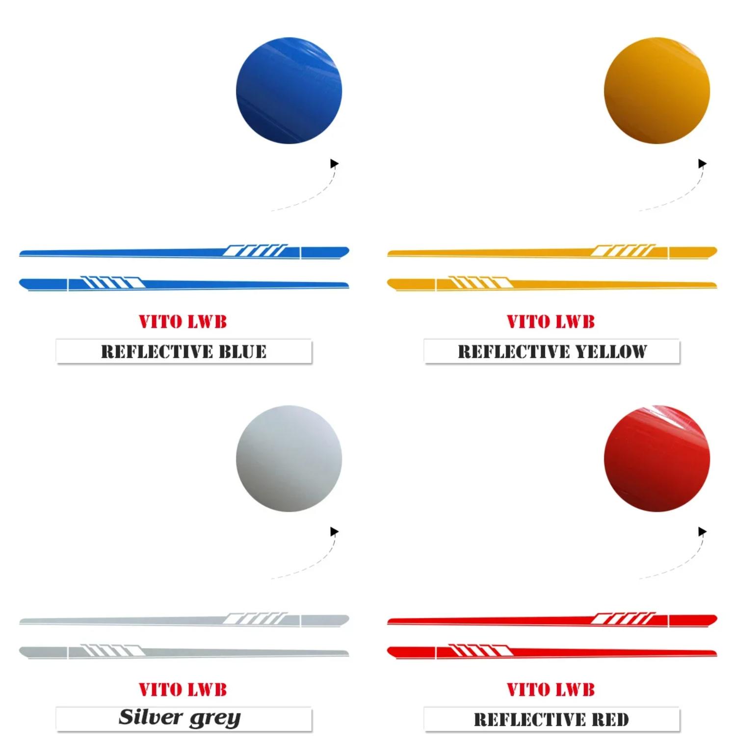 DUFDERIA Edition 1 Stripes for Mercedes Benz V Class W447 W639 V260 V260L SWB LWB Car Door Side ...