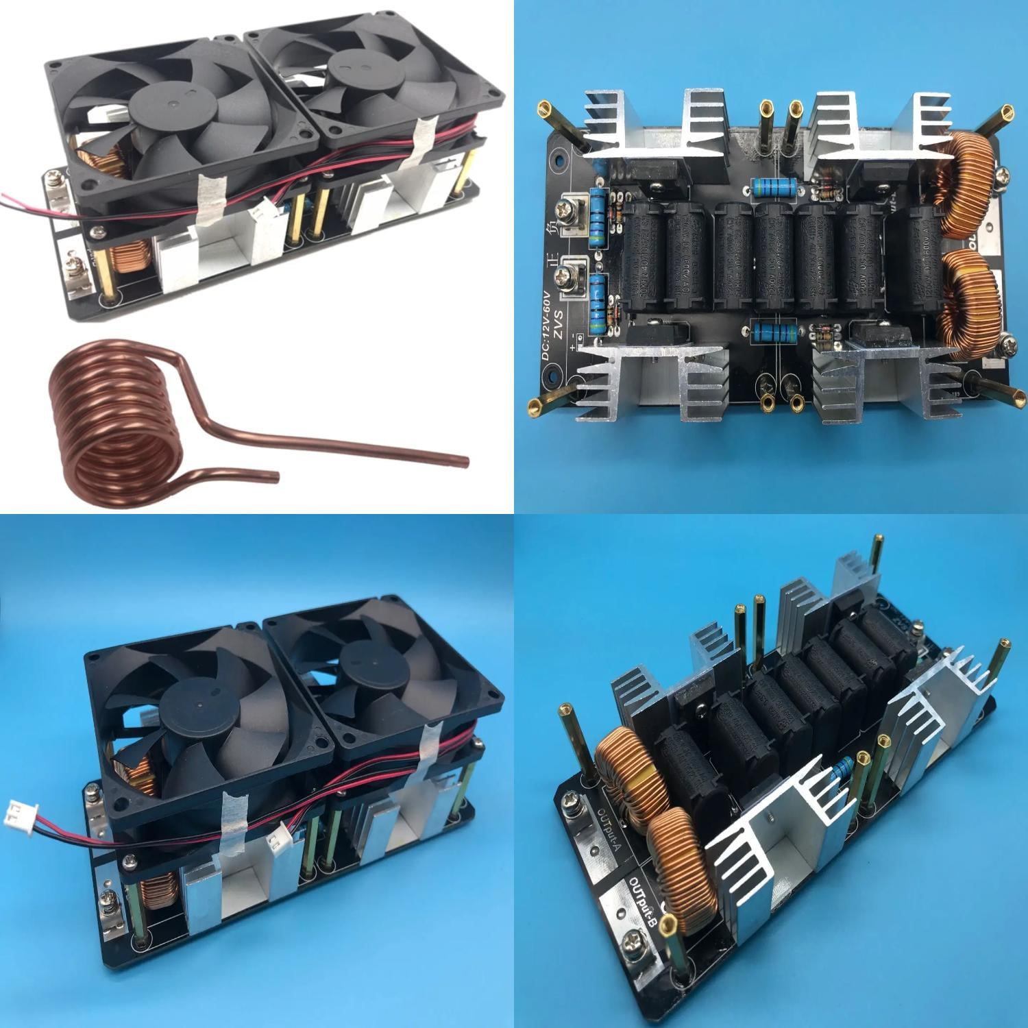 DUFDERIA Efficient Low Voltage ZVS Induction Heating Board - 2000W 50A DC 24V~48V Power Supply ...