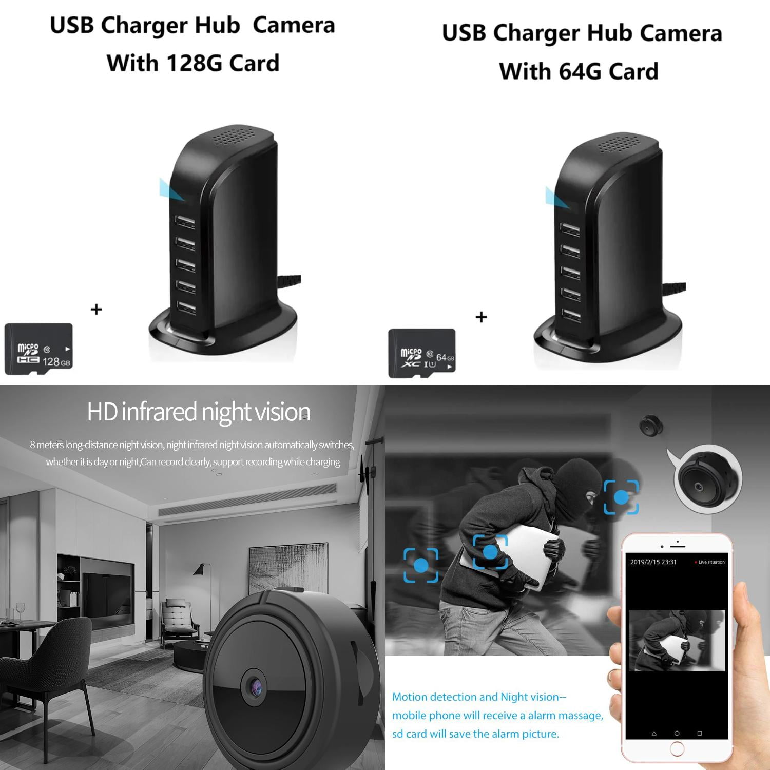 DUFDERIA Enhanced Mini Portable Wireless HD Surveillance Camera for ...