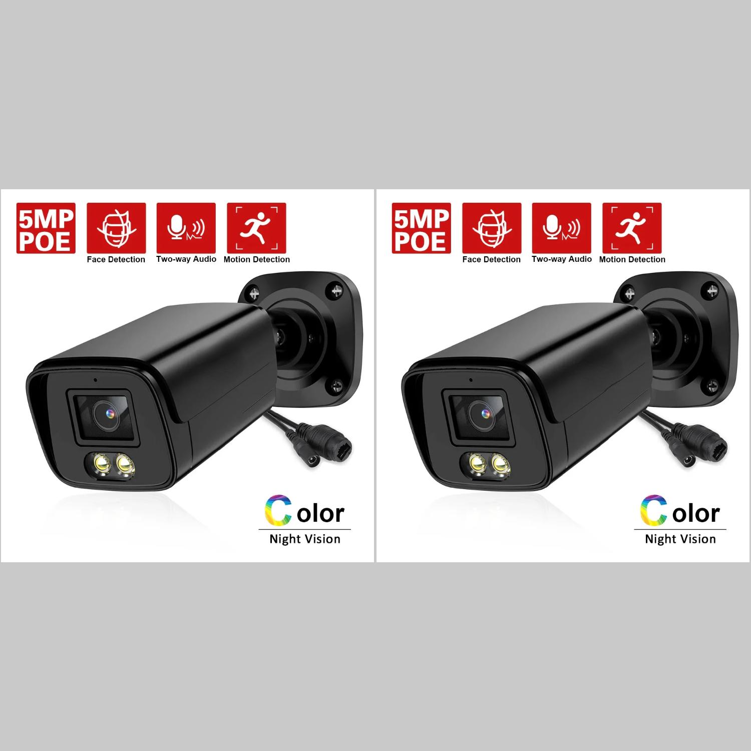 DUFDERIA H.265 HD 5MP POE IP Security Camera Color Night Vision Outdoor ...