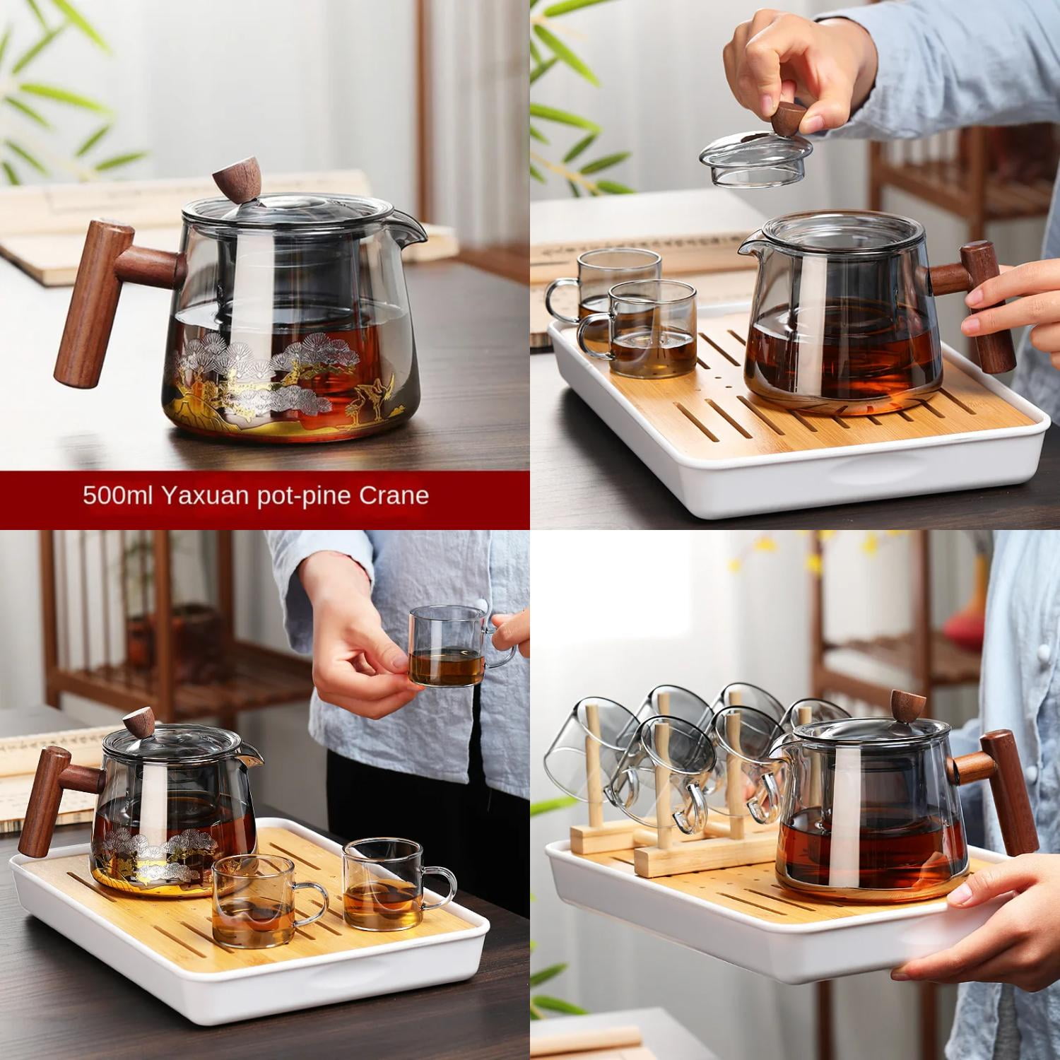 DUFDERIA High Temperature Resistant Elegant Japanese Glass Teapot ...