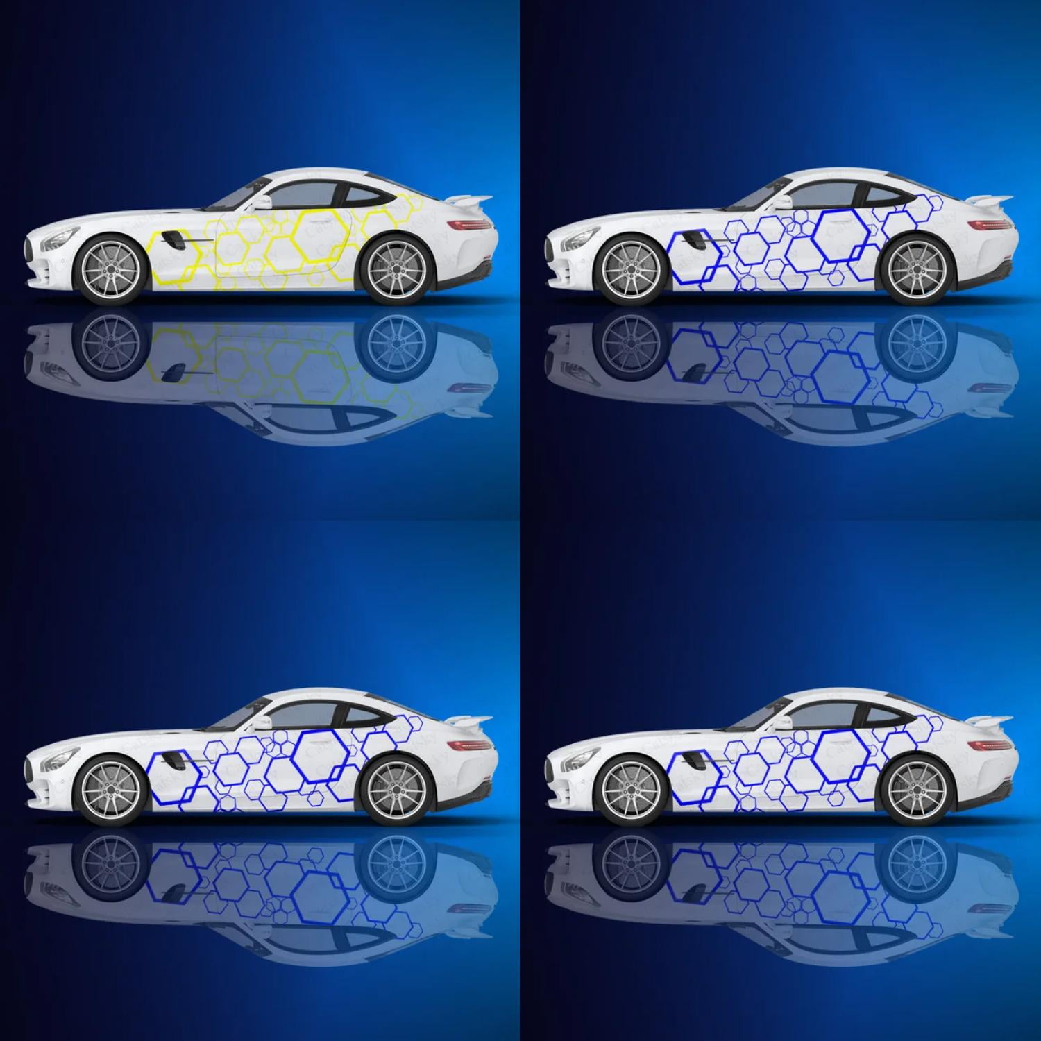 DUFDERIA Honeycomb hexagon car stickers car packaging stickers car ...