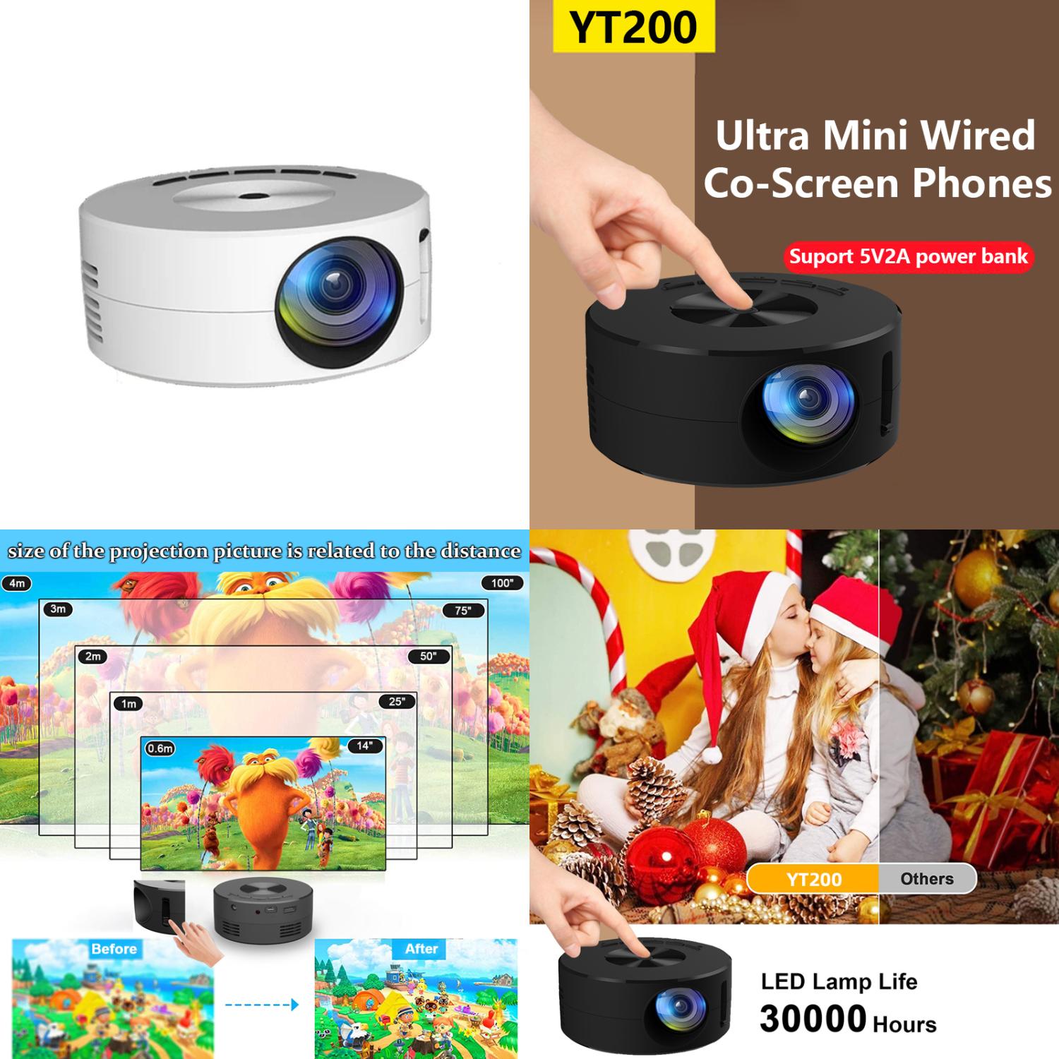 DUFDERIA LED Projector Android Media Player Audio Portable Projector ...