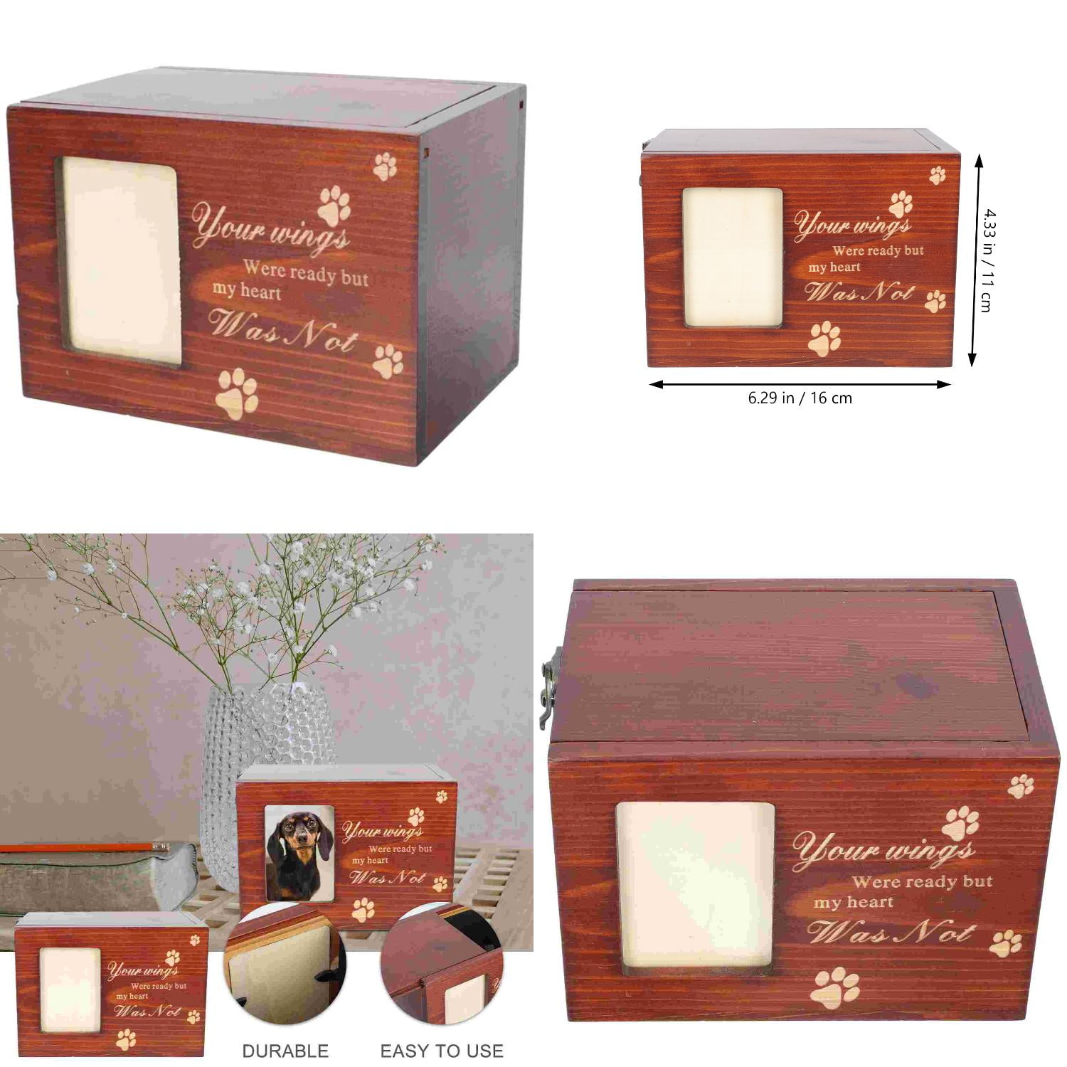 DUFDERIA Lovely and Sweet Heartfelt Small Wooden Dog Memory Cremation ...