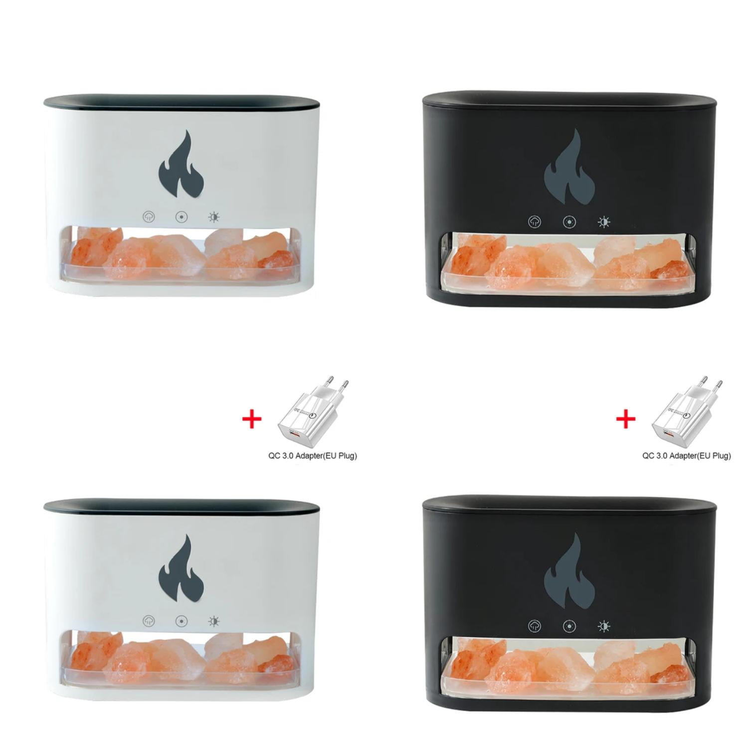 DUFDERIA Low Noise Quiet Flame Air Humidifier with LED Fire Effect ...