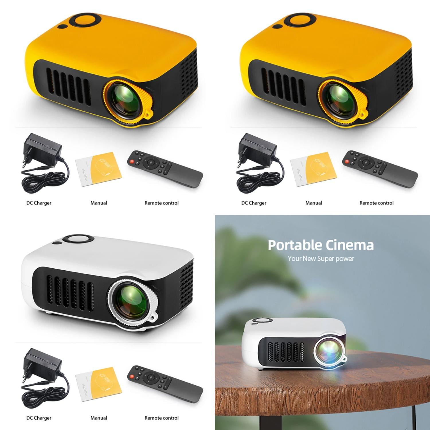 DUFDERIA MINI Projector Portable 3D LED Video Projectors Cinema Theater ...