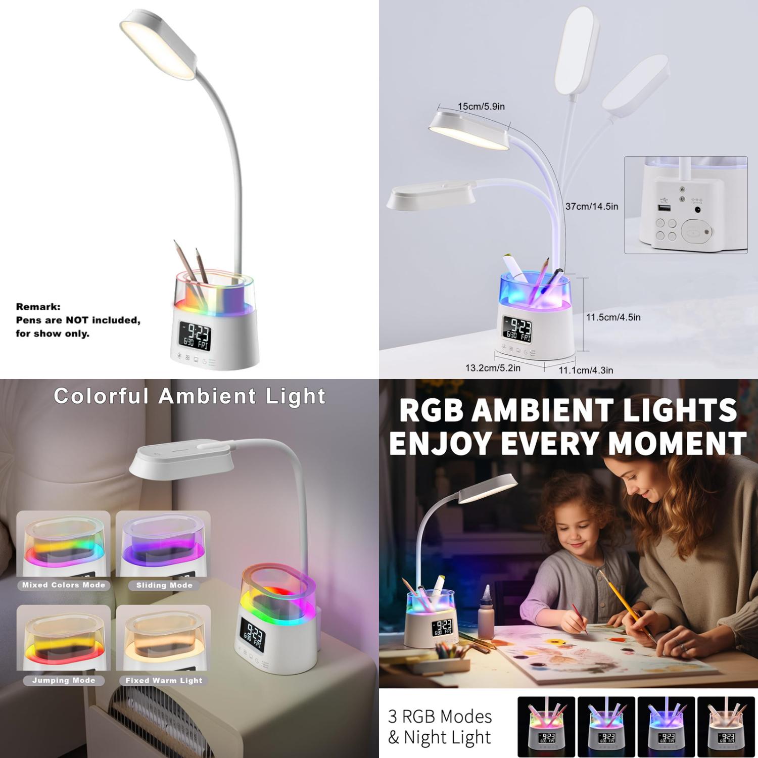 DUFDERIA Multi-Colored Ultimate RGB Desk Lamp - Essential Study and ...