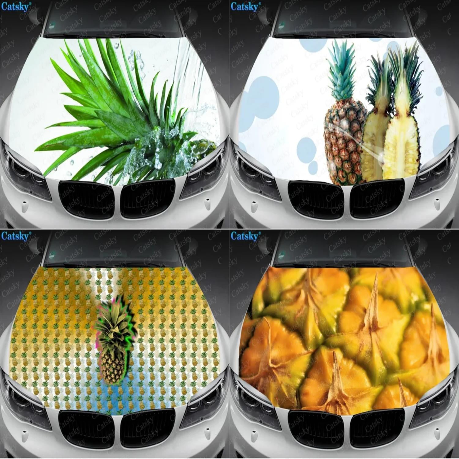 DUFDERIA Pineapple Fruit Design Funny Car Hood Vinyl Stickers Wrap Vinyl Film Engine Cover Decals Sticker Car Auto Accessories Walmart