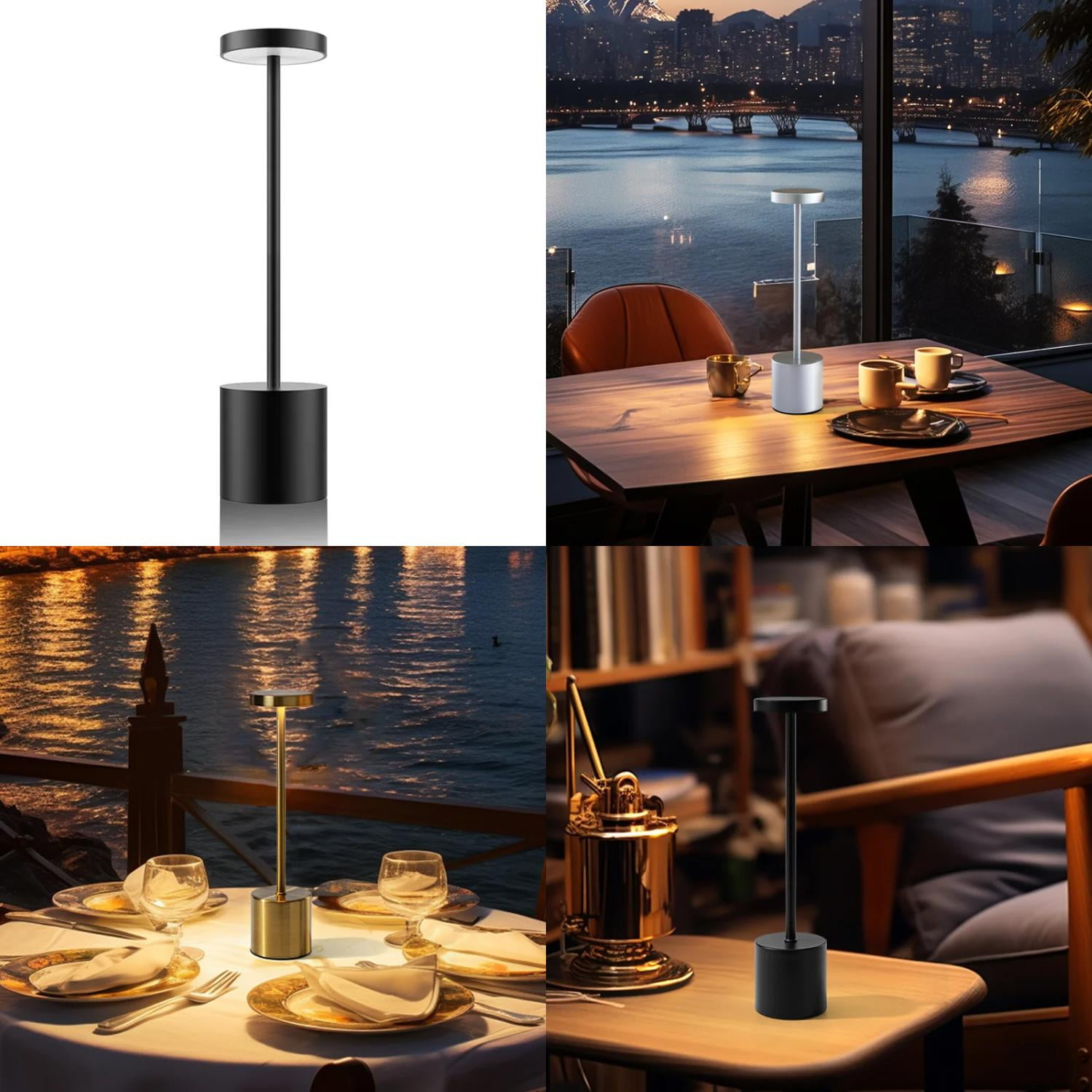 DUFDERIA Portable Metal Desk Lamp 3 Color Touch Control Cordless LED ...