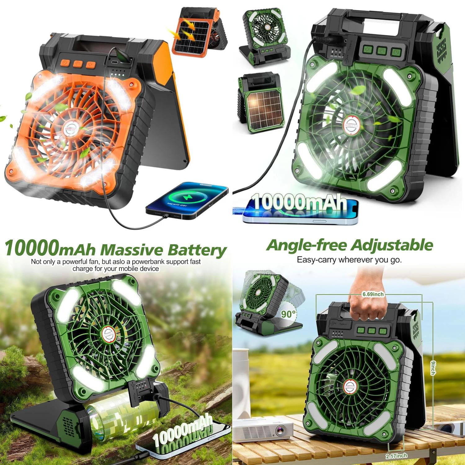 DUFDERIA Portable Solar Powered Camping Fan with LED Lantern Folding ... DUFDERIA Portable Solar Powered Camping Fan with LED Lantern Folding ...